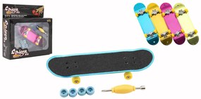 Skateboard prstový šroubovací plast 9cm s doplňky 4 barvy (1 ks)
