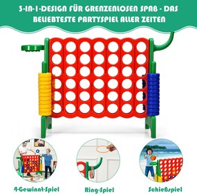 Costway Velká sada 4 v řadě Jumbo 4 v řadě červená + – 84 × 33 × 79 cm, zelený