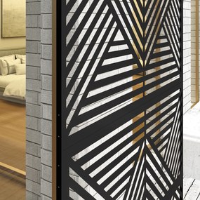 Dekorativní venkovní rozdělovací stěna Outsunny s diamantovými motivy a 2 nohama, vysoká ocelová zahradní stěna pro balkón a terasu, 122x45x198 cm, č…