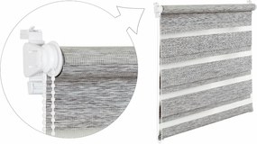 ZEBRA® Roleta DEN A NOC / MINI / PREMIUM / šedý melír / BH 19 Barva mechanizmu: bílá, Výška: 150, Šířka: 30
