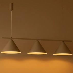 Závěsné svítidlo Capital, 3x tmavě obéžové kovové stínítko, (fi 32cm), be