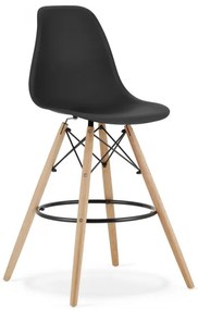 Set čtyř jídelních židlí LAMAL - černé (hnědé nohy) 4ks