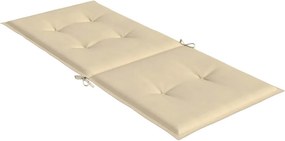 Podušky na židli vysoké opěradlo 6 ks béžové 120x50x3 cm textil 314107
