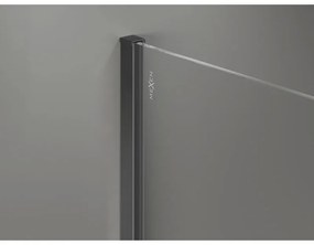 Mexen Kioto-X, sprchová zástěna 100 x 200 cm, 10mm čiré sklo, grafitový profil, 800-100-101-95-00-X