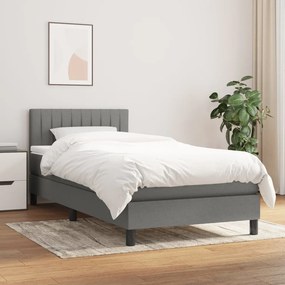 Box spring postel s matrací tmavě šedá 90x200 cm textil 3140186