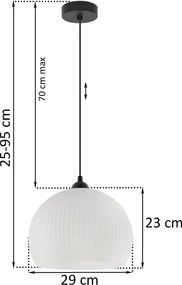 Závěsné svítidlo Riffle 5, 1x bílé skleněné stínítko, b
