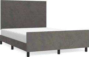 Rám postele bez matrace tmavě šedý 140 x 190 cm samet 3125630