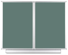 Rozevírací zelená tabule pro popis křídou, keramická / magnetická, 3600 x 1200 mm