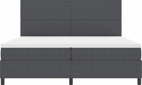 Postel s boxspringem s čelo Tmavě šedá a bílá 200 x 200 cm 3337572
