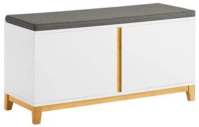 Sobuy SoBuy FSR117-W Lavice na boty se sedákem Lavice s úložným prostorem Lavice do předsíně Botník Botník s lavicí 90x46x34cm