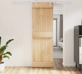 vidaXL Posuvné dveře s kováním 70 x 210 cm masivní borové dřevo [3203026]
