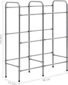 Skladový regál na 6 přepravek stříbrný 96 x 33 x 116 cm ocel 285213
