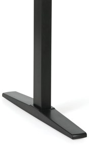 Výškově nastavitelný stůl, elektrický, 675-1325 mm, ergonomický levý, deska 1800x1200 mm, černá podnož, wenge