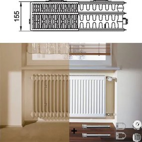 Kermi Therm X2 Profil-kompakt deskový radiátor pro rekonstrukce 33 554 / 900 FK033D509