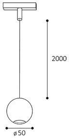 LED2 6490333D Mag Occo, černý závěs pro Mag track 48V, 6W 3000K DALI, Ø 5cm