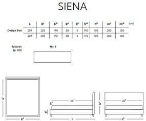 Materasso Čalouněná postel SIENA boxspring ROZMĚR: 2x (100x200) cm - boxspring