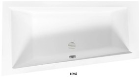 BESCO Asymetrická vana INTIMA SLIM Nožičky k vaně - Bez nožiček, Rozměr vany - 160 × 90 cm, Způsob provedení - Levé - VANINTI16SLIML