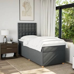 Box spring postel s matrací tmavě šedá 90x190 cm textil 3291150