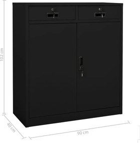 vidaXL Kancelářská skříň 90 x 40 x 102 cm ocel [336411] Barva: Černá