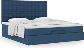 Osmanský rám postele s matrací modrá 160x200cm textil 3313340