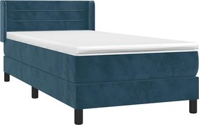 Box spring postel s matrací tmavě modrá 90x190 cm samet 3130995