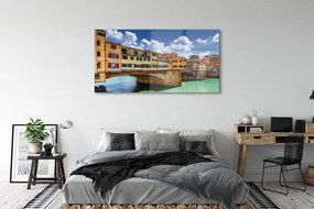 akrylový obraz Italy River Mosty budovy 140x70 cm