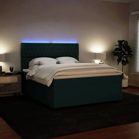 Box spring postel s matrací tmavě zelená 200x200 cm samet 3293311