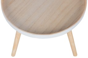 Přírodní odkládací stolek WOOOD Loome, Ø 41cm
