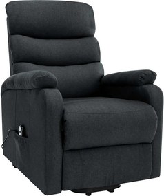 Zvedací masážní křeslo tmavě šedé textil 321247