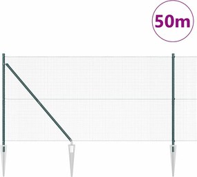 Svařované drátěné ploty s hroty 50 x 1 m Ocel potažená PVC 3352117