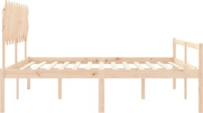 Postel s čelem pro seniory 200x200 cm masivní dřevo 3195566