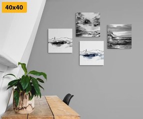 Set obrazů moře v imitaci olejomalby - 4x 40x40 cm