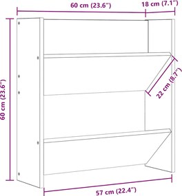 vidaXL Marketos Nástěnné botníky 4 ks bílé 60 x 18 x 60 cm dřevotříska