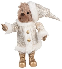 Vánoční dekorace stojící plyšový medvěd v oblečku Teddy Bear - 22*16*36 cm