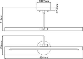 LED osvětlení obrazů Elstead ALTON LED 11,6W černá barva 67 cm