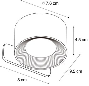 Sada 4 moderních nástěnných a stropních svítidel bílá vč. LED dobíjecí - Bright