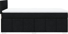 Box spring postel s matrací černá 90x200 cm textil 3289253