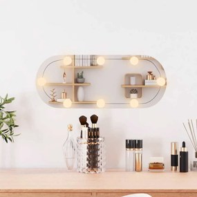 Nástěnné zrcadlo s LED osvětlením 20 x 50 cm sklo oválné 3189159