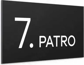 ACCEPT Označení podlaží "7. PATRO" - stříbrná tabulka - černý popis