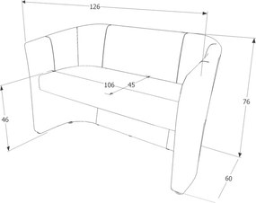 Pohovka Cuba, dvojsedák, světle hnědá