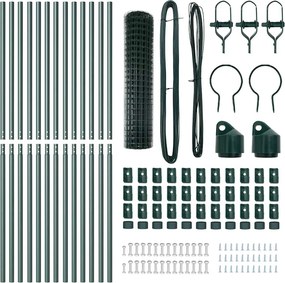 Euro plotové kotvení 25 x 1,2 m Ocel potažená PVC Zelená 3350315