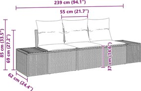 Set pohovek 3 ks Šedá polyratan 3346919
