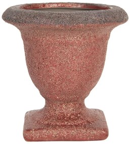 Červený keramický květináč s patinou Alida – 12x12 cm