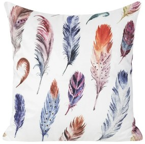 Design 91 Dekorační povlak na polštář 45x45 barevné peří krémové Freya 2