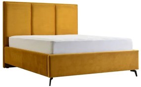 Čalouněná postel CESTO - žlutá 160 × 200 cm