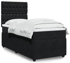 Box spring postel s matrací černá 90x190 cm samet 3292222