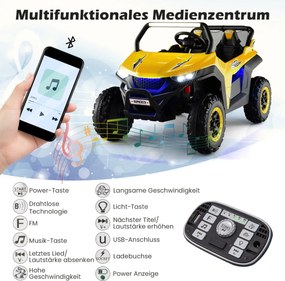 Costway 2místné 12V dětské auto s hudbou a světlomety 118 x 74 x