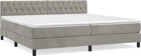 Box spring postel s matrací světle šedá 200x200 cm samet 3141503