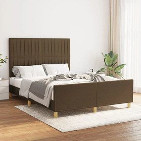 Rám postele bez matrace tmavě hnědý 140 x 200 cm textil 3125222