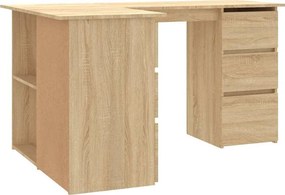 vidaXL Rohový psací stůl 145 x 100 x 76 cm dřevotříska [801092] Barva: dub sonoma